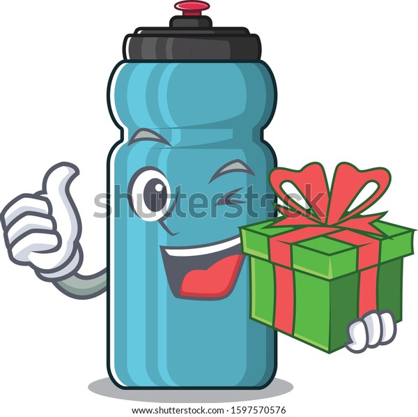 Happy Face Water Bottle Scroll Character Stock Vector (Royalty Free ...