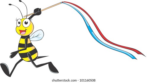 Happy Female Bee Running Stock Vector (Royalty Free) 101160508 ...