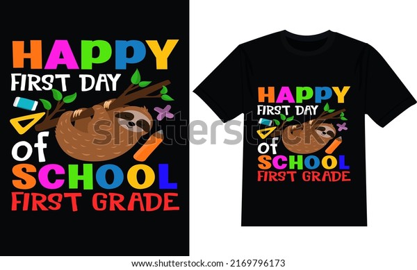 Happy First Day School First Grade Stock Vector (Royalty Free ...