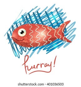 Happy Fish Print Stock Vector (Royalty Free) 401036503 | Shutterstock