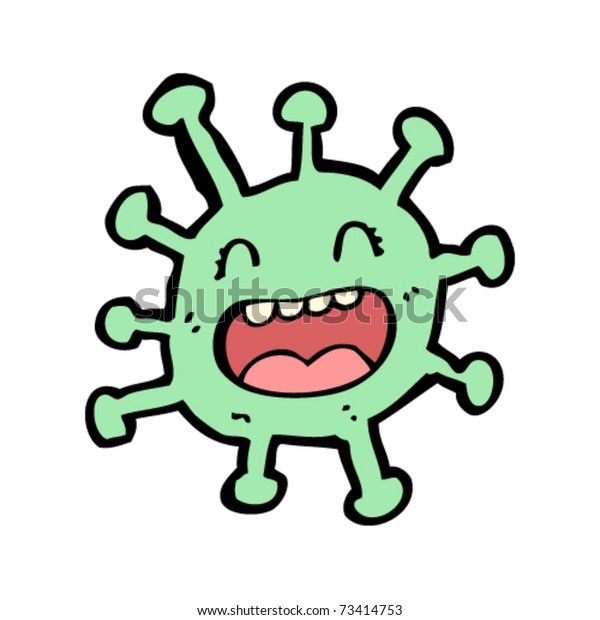 Happy Flu Virus Cartoon Stock Vector (Royalty Free) 73414753