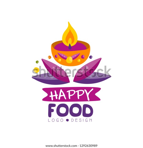 Happy Food Logo Design Poster Invitation Stock Vector (Royalty Free ...