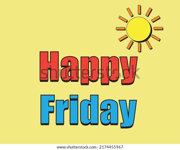 Happy Friday Banner Typography Compositionheadline Title Stock Vector ...