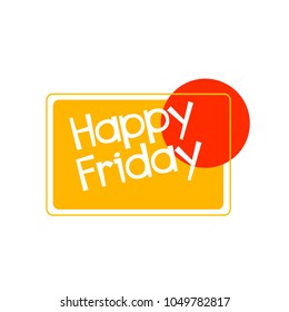 Happy Friday Label Sign Square Background Stock Vector (Royalty Free ...