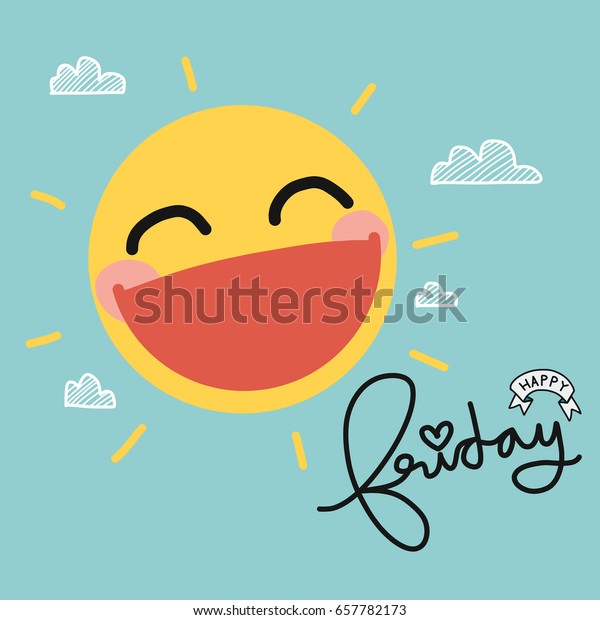 Happy Friday Sun Smile Cute Vector: vector de stock (libre de regalías ...
