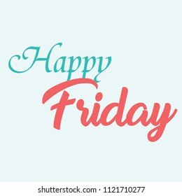 Happy Friday Typography Script Lettering Isolated: เวกเตอร์สต็อก (ปลอด ...