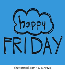Happy Friday Word Vector Illustration Stock Vector (Royalty Free ...
