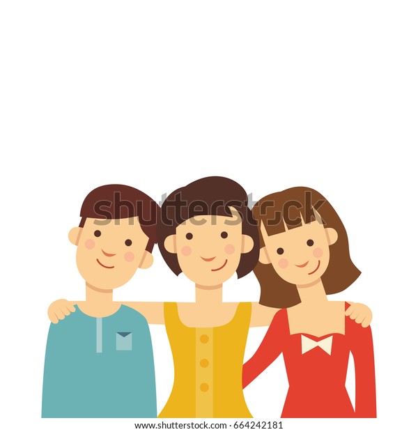 Happy Friends Flat Icon Design Vector Stock Vector (Royalty Free ...