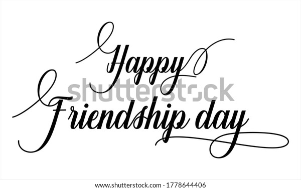 Happy Friendship Day Calligraphy Script Retro Stock Vector (Royalty ...