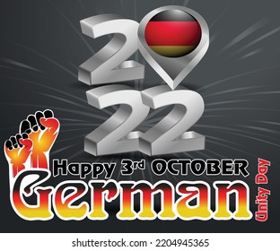 Happy German Unity Day Greeting Text Stock Vector (Royalty Free ...