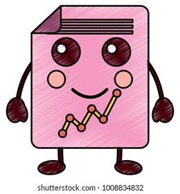 Happy Graph Chart Kawaii Icon Image Stock Vector (Royalty Free ...