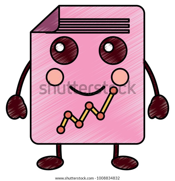 Happy Graph Chart Kawaii Icon Image Stock Vector (Royalty Free ...