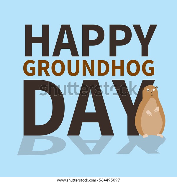 Happy Groundhog Day Logo Icon Cute Stock Vector (Royalty Free) 564495097