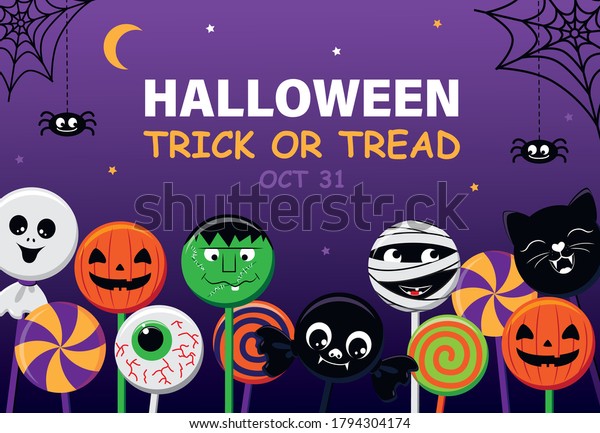Happy Halloween Banner Candy Border Vector Stock Vector (Royalty Free ...