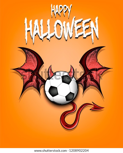 Happy Halloween Devil Soccer Ball Soccer Stock Vector (Royalty Free ...