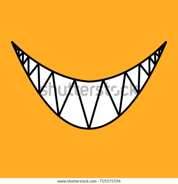 Happy Halloween Evil Smile On Yellow Stock Vector (Royalty Free) 719375596