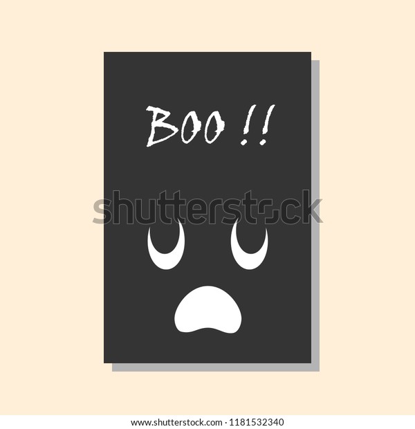 Happy Halloween Ghost Face Halloween Invitation Stock Vector (Royalty ...