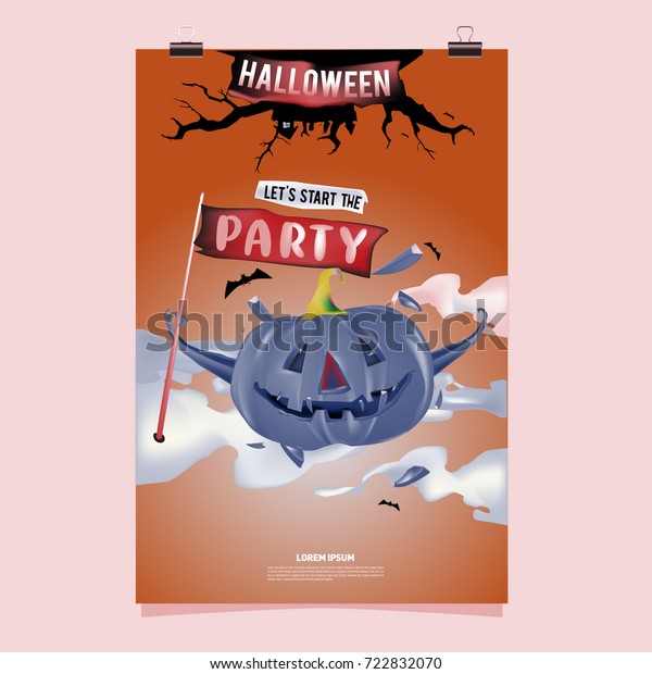 Happy Halloween Poster Vector Illustration Halloween Stock Vector ...