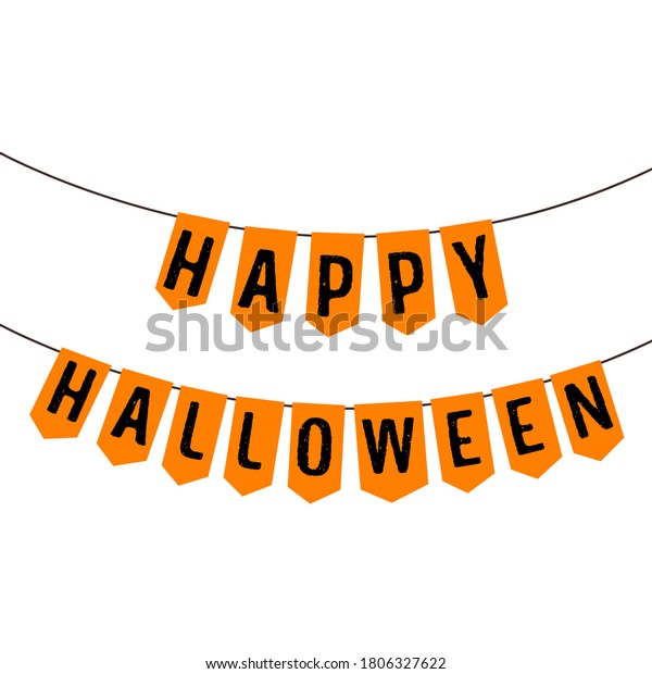 Happy Halloween Ribbon Halloween Text Template Stock Vector (Royalty ...