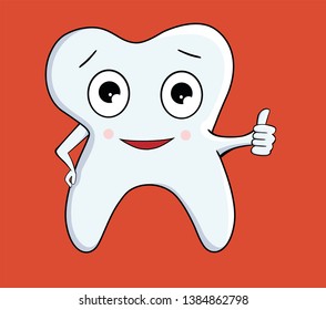 Happy Healthy Tooth Cartoon Vector Illustration Stock Vector (Royalty ...