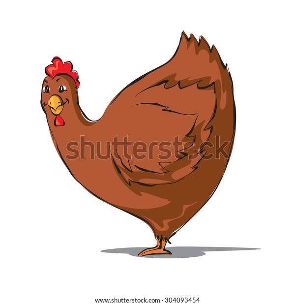Happy Hen Cartoon Vector Illustration Stock Vector (Royalty Free ...