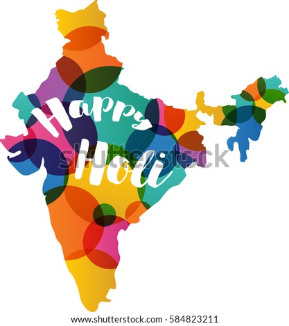 Happy Holi Map India Abstract Transparent Stock Vector (Royalty Free ...