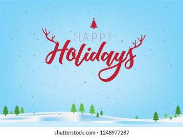 Happy Holidays Background Snow Design Concept Stock Vector (Royalty ...