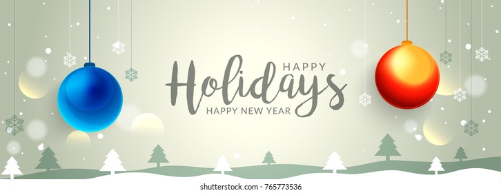 Happy Holidays Header Banner Background Stock Vector (Royalty Free ...