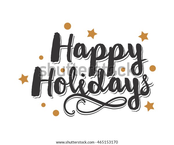Happy Holidays Icon Typography Typographic Creative Stock Vector ...
