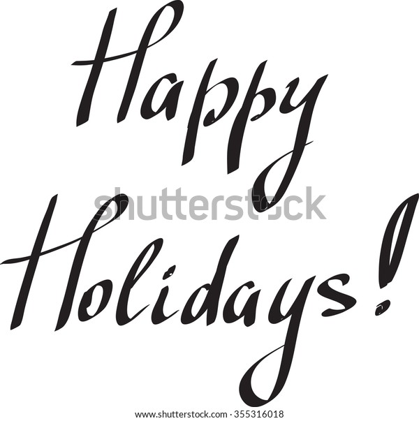 Happy Holidays Text On White Background Stock Vector Royalty Free