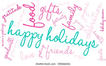 Happy Holidays Word Cloud On White Stock Vector (Royalty Free ...