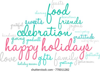 Happy Holidays Word Cloud On White Stock Vector (Royalty Free ...