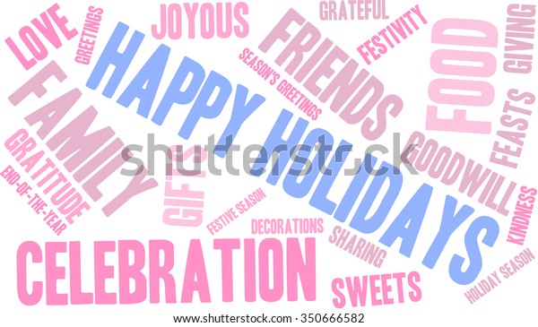 Happy Holidays Word Cloud On White Stock Vector (Royalty Free ...