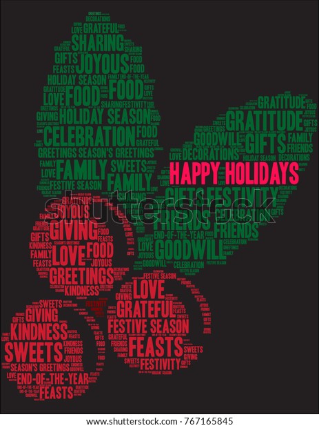 Happy Holidays Word Cloud On Black Stock Vector (Royalty Free ...
