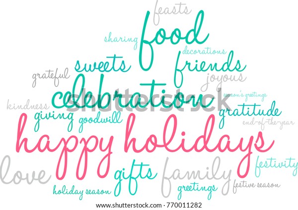 Happy Holidays Word Cloud On White Stock Vector (Royalty Free ...