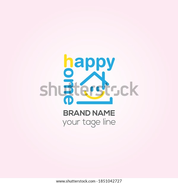 Happy Home Business Vector Logo Design Stock Vector (Royalty Free ...