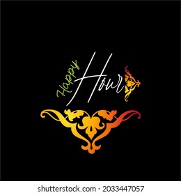 Happy Hour Text Banner Vector Illustration Stock Vector (Royalty Free ...