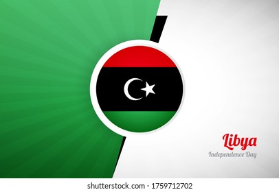 Happy Independence Day Libya Greeting Background Stock Vector (Royalty ...