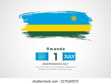 Happy Independence Day Rwanda Abstract Country Stock Vector (Royalty ...