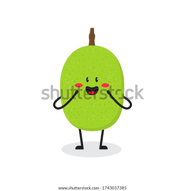 Happy Jackfruit Cute Character Mascot Vector Stock Vector (Royalty Free ...