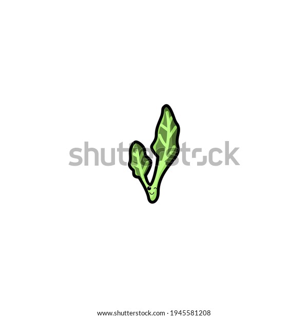 Happy Kale Cartoon Character Vector Illustration Stock Vector (Royalty ...