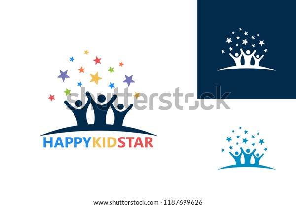 Happy Kid Star Logo Template Design Stock Vector (Royalty Free ...
