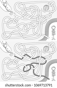 Happy Kids Pool Maze Maze Kids Stock Vector (Royalty Free) 1069713791