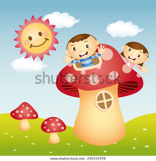 Happy Kids Sun Stock Vector (Royalty Free) 240554398 | Shutterstock