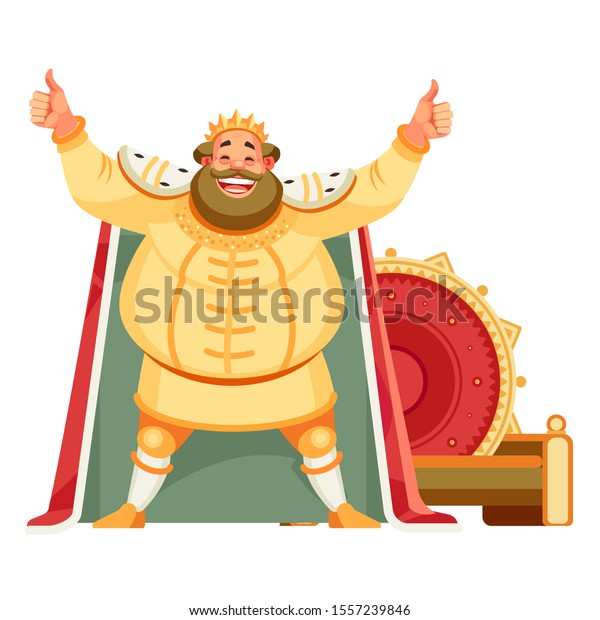 Happy King Showing His Support Respect Stock Vector (Royalty Free ...