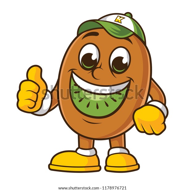 Happy Kiwi Mascot Stock Vector (Royalty Free) 1178976721