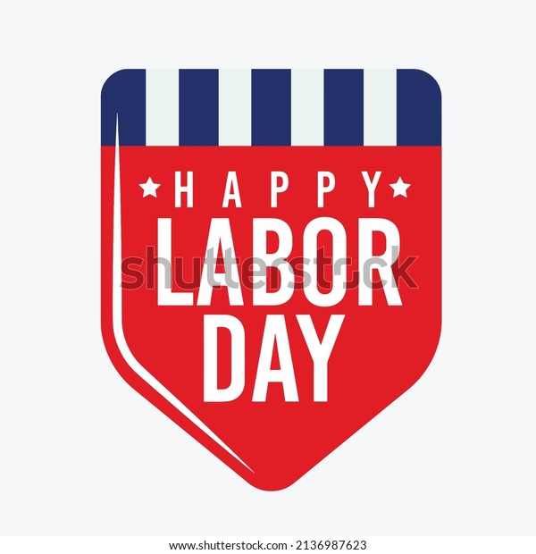 Happy Labor Day Stamp Label Vector Stock Vector (Royalty Free ...