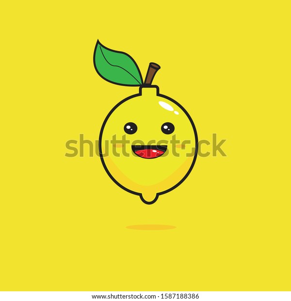 Happy Lemon Vector Mascot Design Stock Vector (Royalty Free) 1587188386 ...