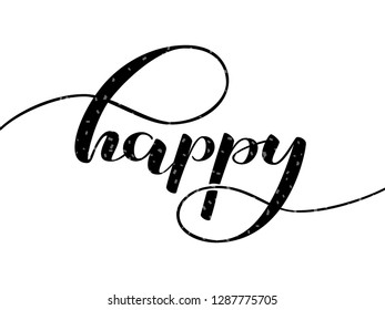 Happy Lettering Vector Illustration Stock Vector (Royalty Free ...