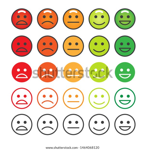 Happy Level Faces Happiness Measure Face Stock-vektor (royaltyfri ...